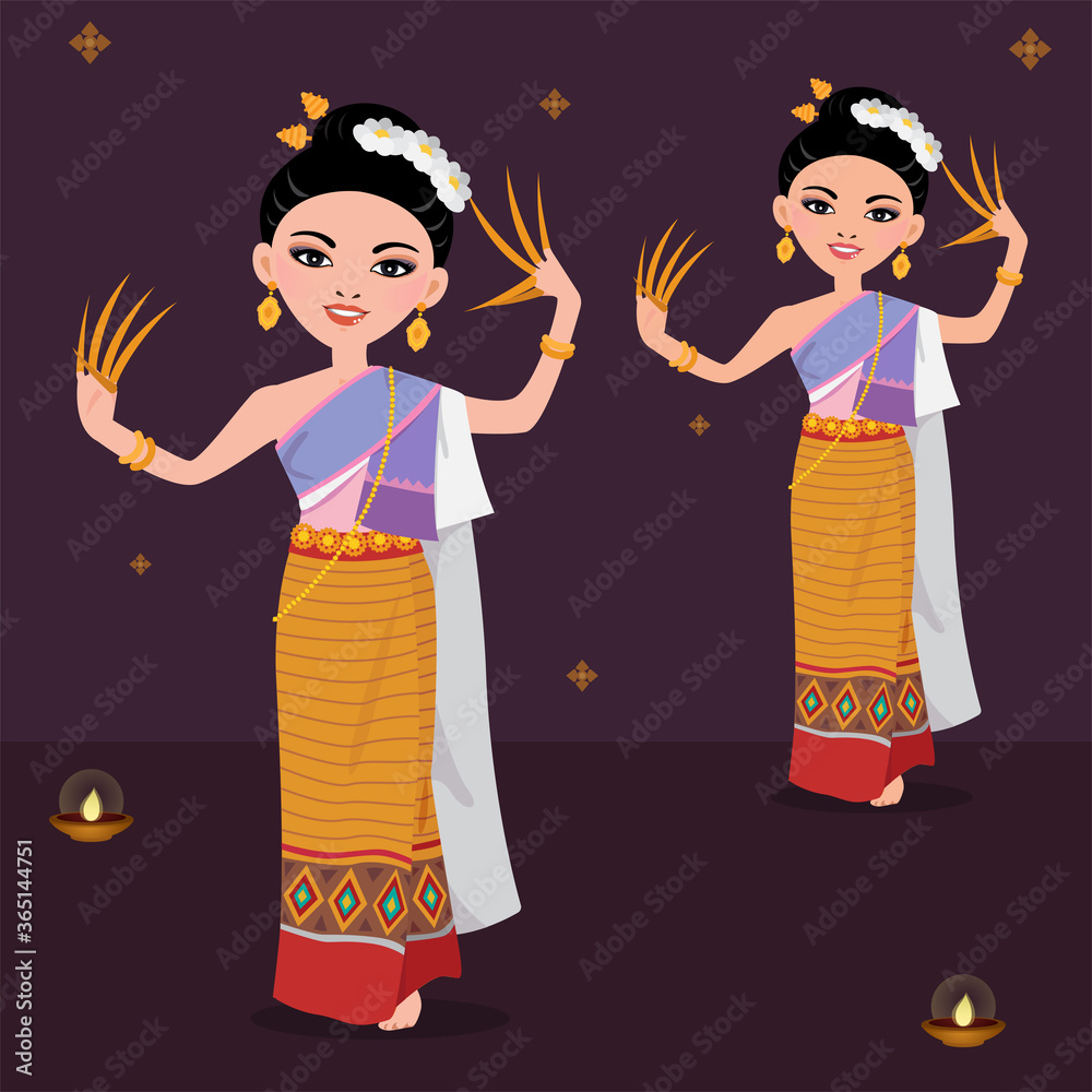 Thai traditional dance - folk dance in northern of thailand. Stock ...