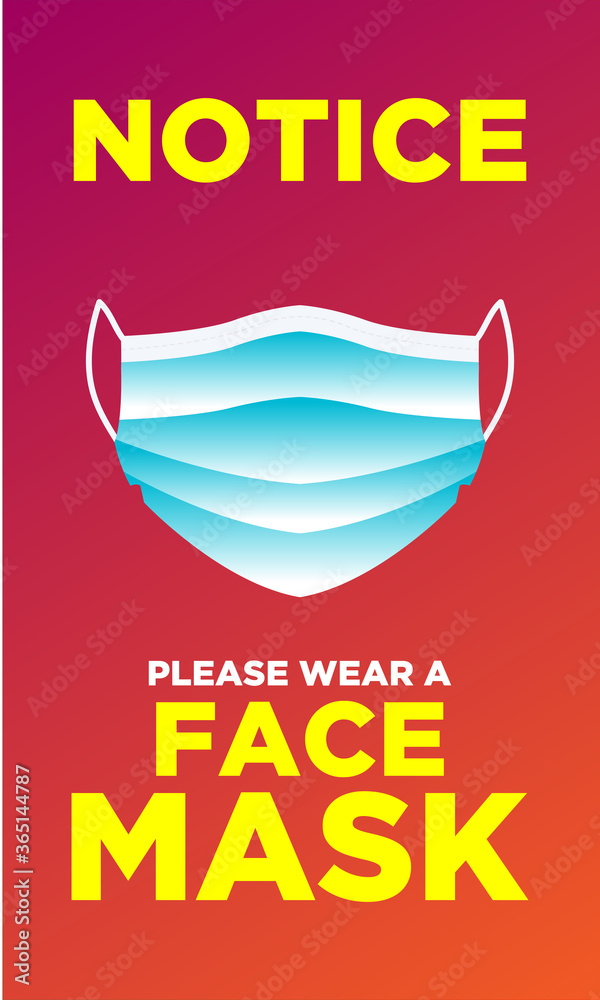 please wear a face mask poster Stock Vector | Adobe Stock
