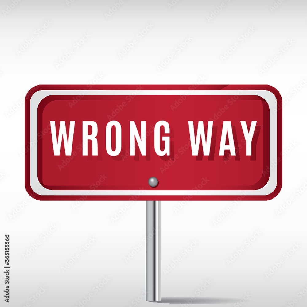 wrong way sign Stock Vector | Adobe Stock