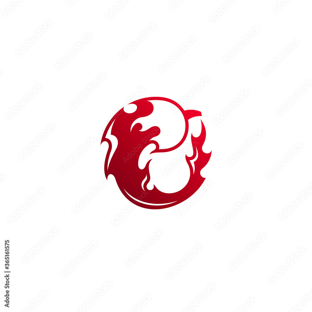 Logo template of chili and fire. Simple flat style. Vector logo ...