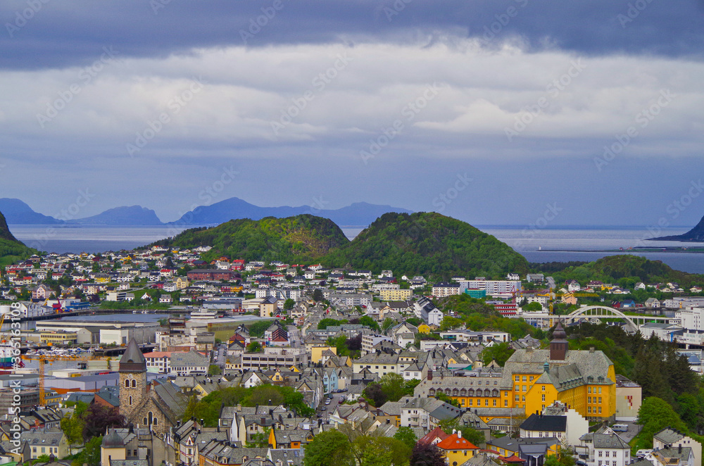 Breathtaking and picturesque panoramic view from Aksla mountain ...