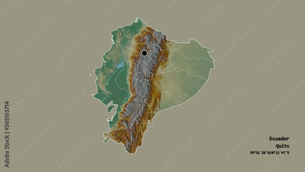 Guayas, province of Ecuador, with its capital, localized, outlined and ...