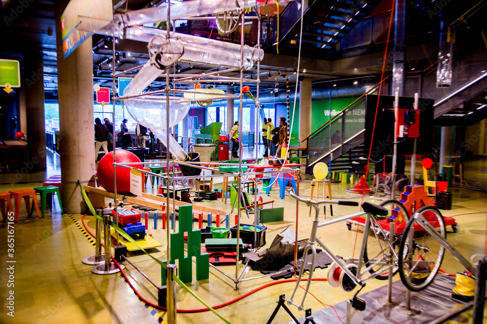 AMSTERDAM, NETHERLANDS - JUN 2, 2015: Interior of the Science Center ...
