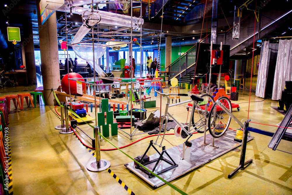 AMSTERDAM, NETHERLANDS - JUN 2, 2015: Interior of the Science Center ...