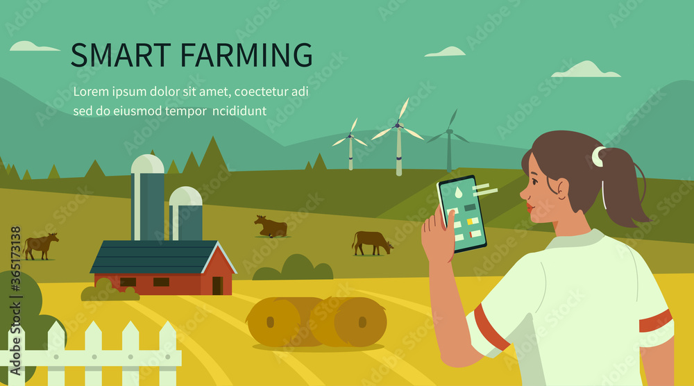 A Farmer Using Smartphone for Control and Monitoring on the Field ...
