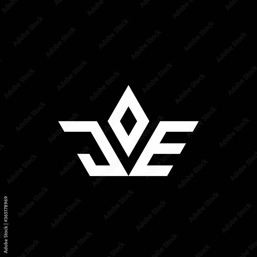 JE monogram logo with crown shape luxury style Stock Vector | Adobe Stock
