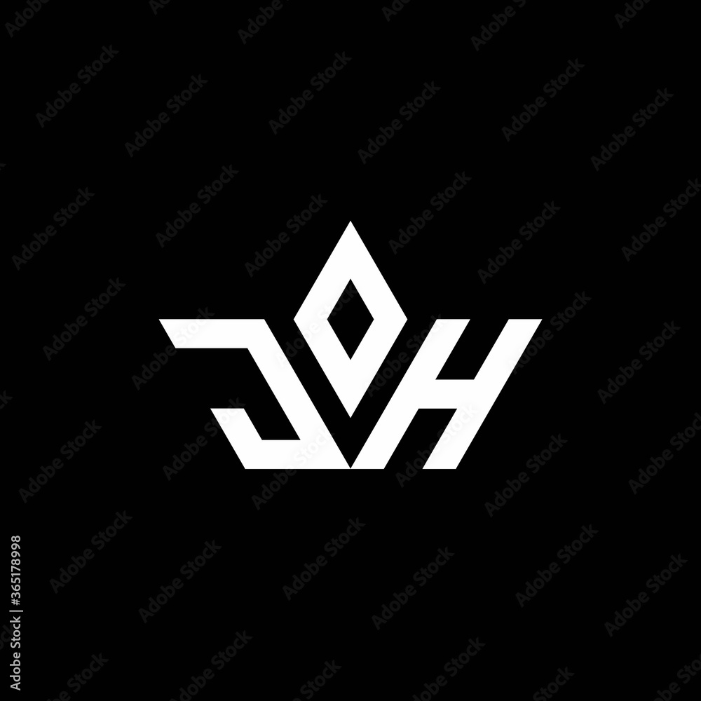 JH monogram logo with crown shape luxury style Stock Vector | Adobe Stock