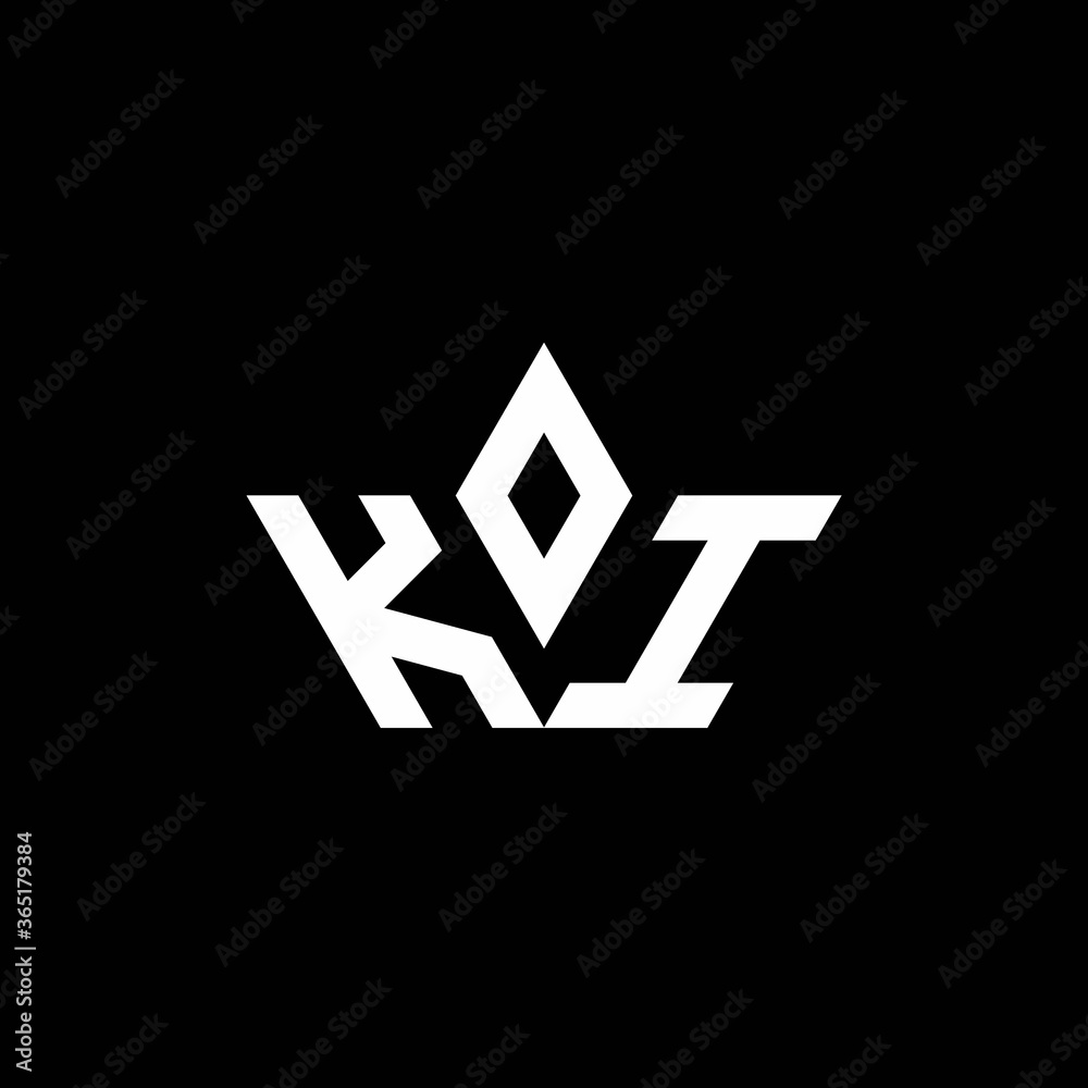 KI monogram logo with crown shape luxury style Stock Vector | Adobe Stock