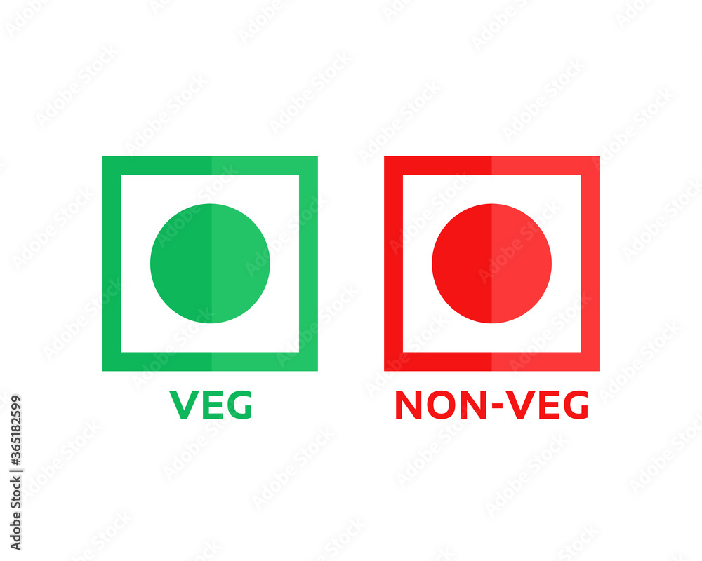 Poster veg and non-veg minimal symbol – Wall Art | UkPosters