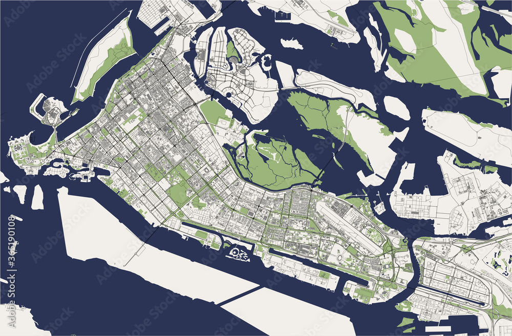 map of the city of Abu Dhabi, UAE Stock Vector | Adobe Stock