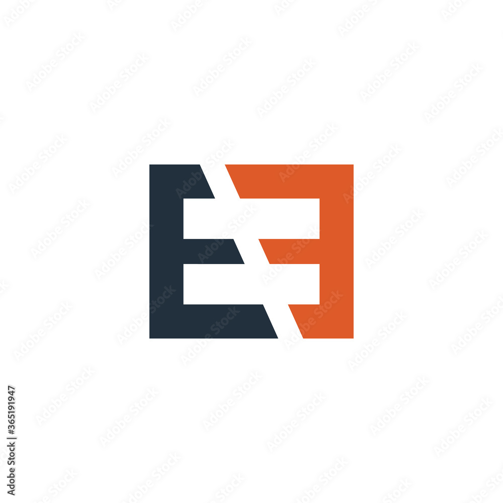Letter EE electric logo vector icon. The shape of the box which is ...