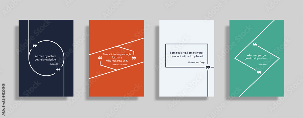 Quote speech box design templates set. Quatation text in bubble ...