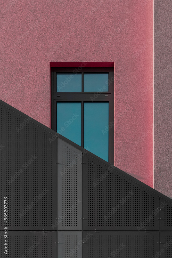 Abstract Shapes Of Building With Sky Seen Through Window Stock Photo ...