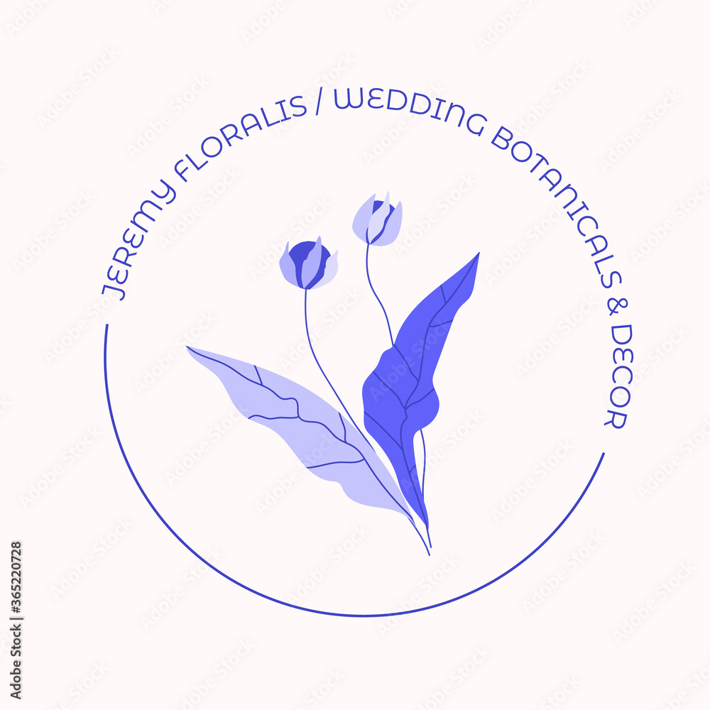 Elegant round shape logo design. Floral branch natural pre-made logo ...