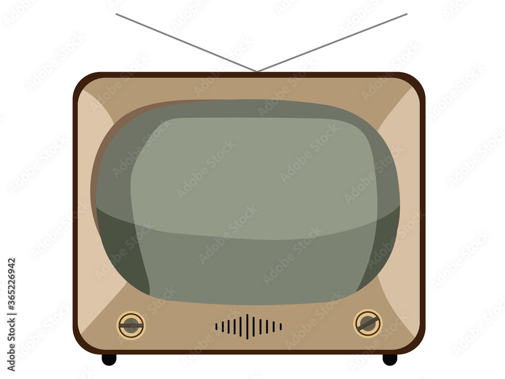Retro Tv Set. Vintage Television Old Tv Isolated on White Background ...