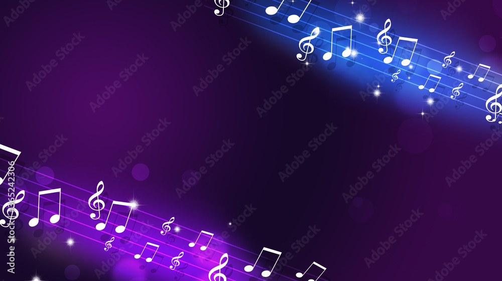 disco music notes poster Stock Illustration | Adobe Stock