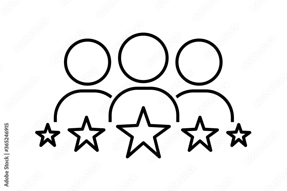 Business client icon. 5 star work , team work symbol. Rating user sign ...