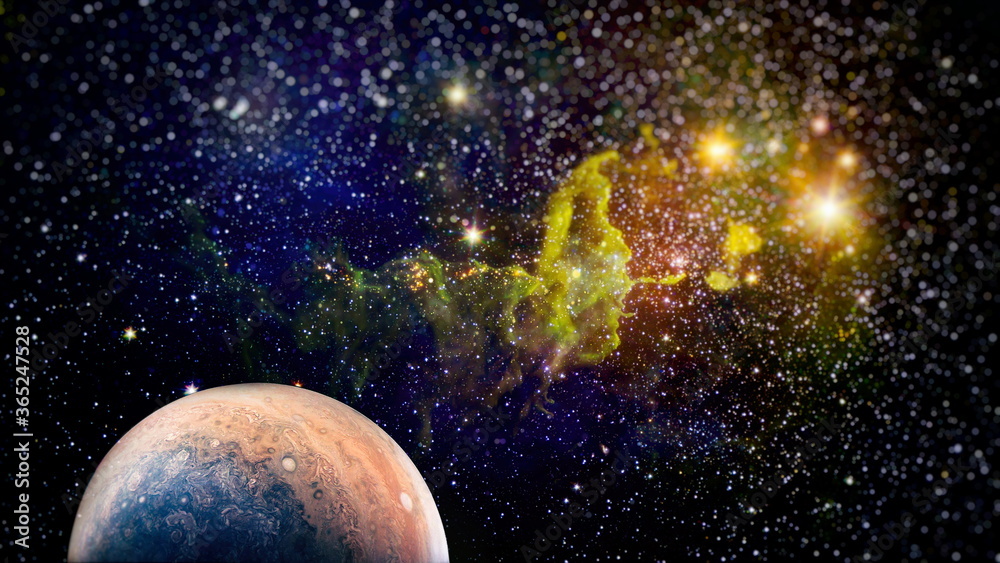 Galaxy and light. Planets, stars and galaxies in outer space showing ...