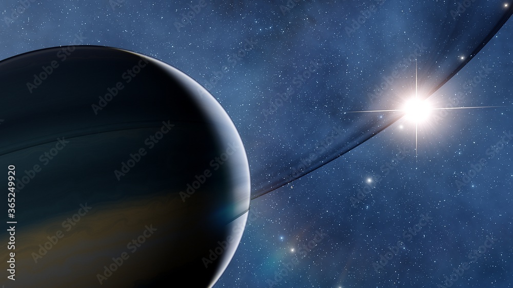 gas giant in space, Neptune-like planet, Saturn-like planet, detailed ...