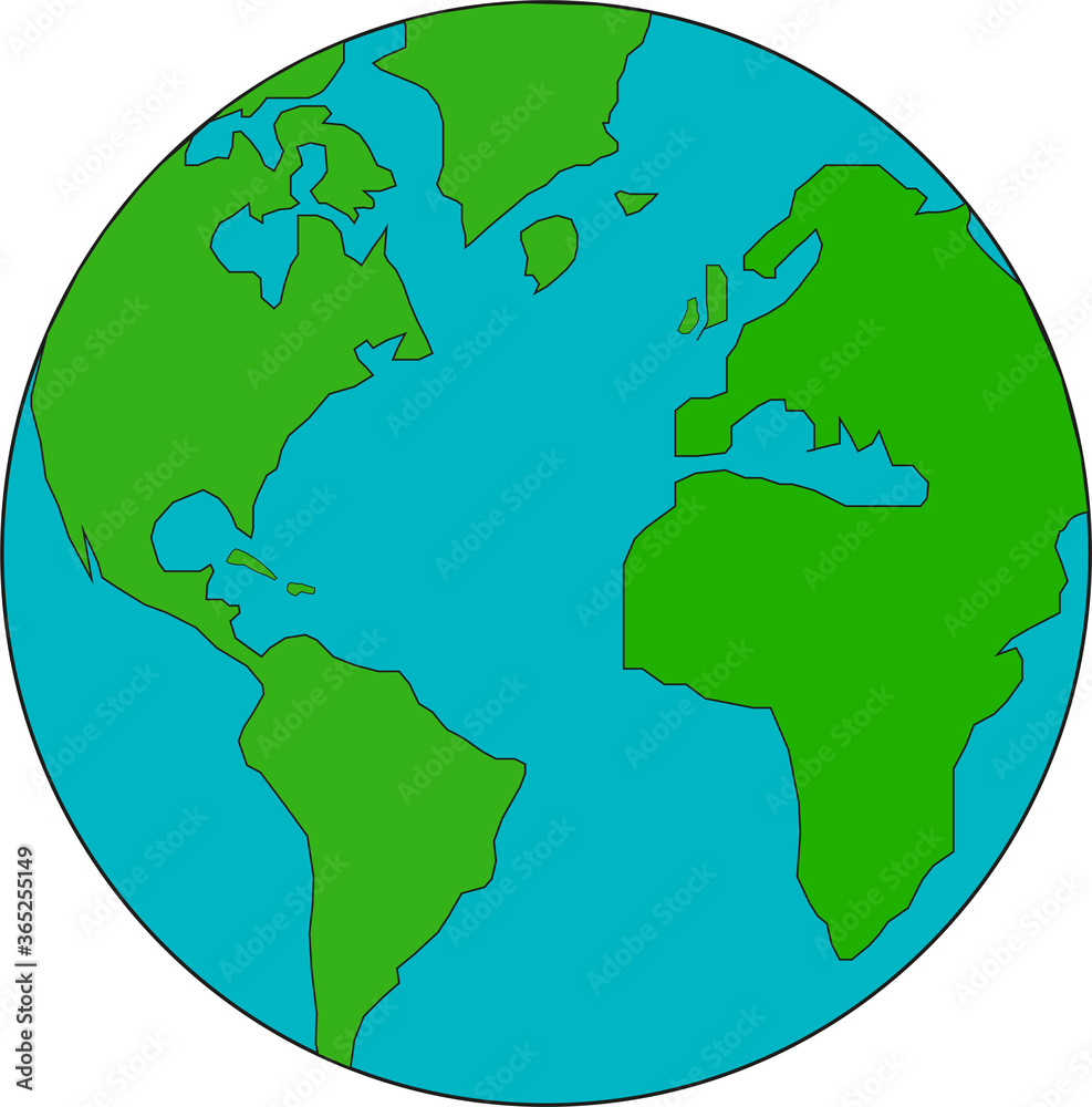 Vector de la Tierra sobre fondo blanco Stock Vector | Adobe Stock