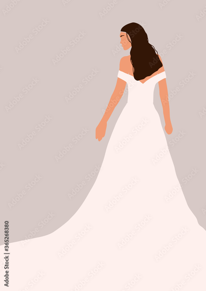 Cartoon Wedding Dress Outline