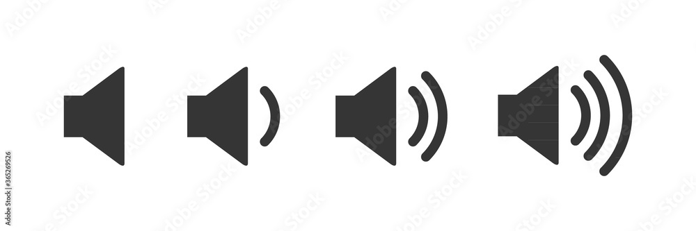 Set of volume icons. Black volume sound vector illustration Stock ...