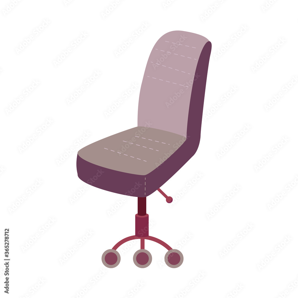 Work chair for cabinet or bedroom. School time. Vector cartoon flat ...