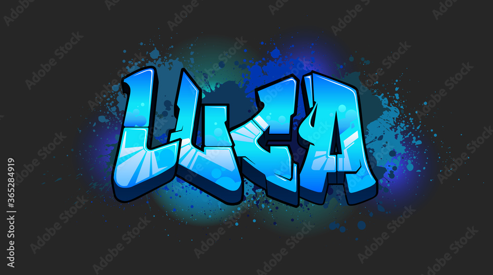 Luca Graffiti Name Design Stock Vector | Adobe Stock