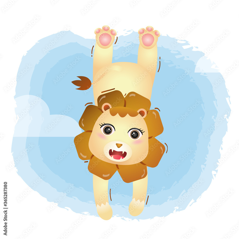 cute little lion in the children's style. cute cartoon lion vector ...