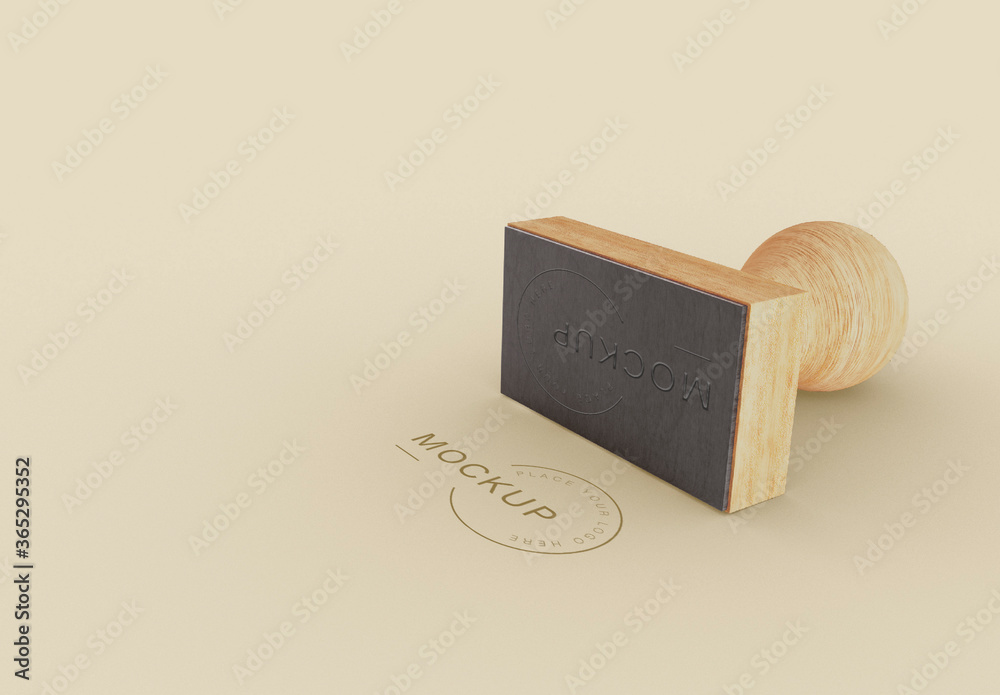 Rectangular Stamp Mockup Stock Template | Adobe Stock