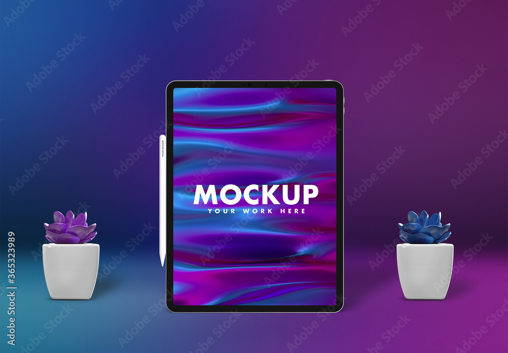 Tablet and Digital Pencil Mockup Stock Template | Adobe Stock