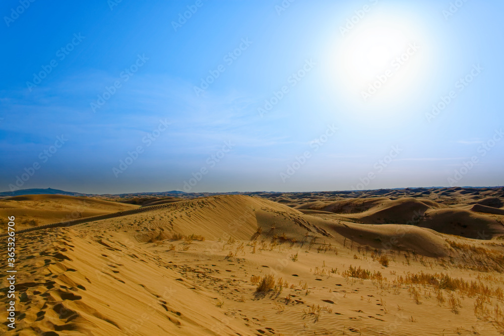 Sand dunes in the Gobi Desert in Inner Mongolia, China. sandy desert ...