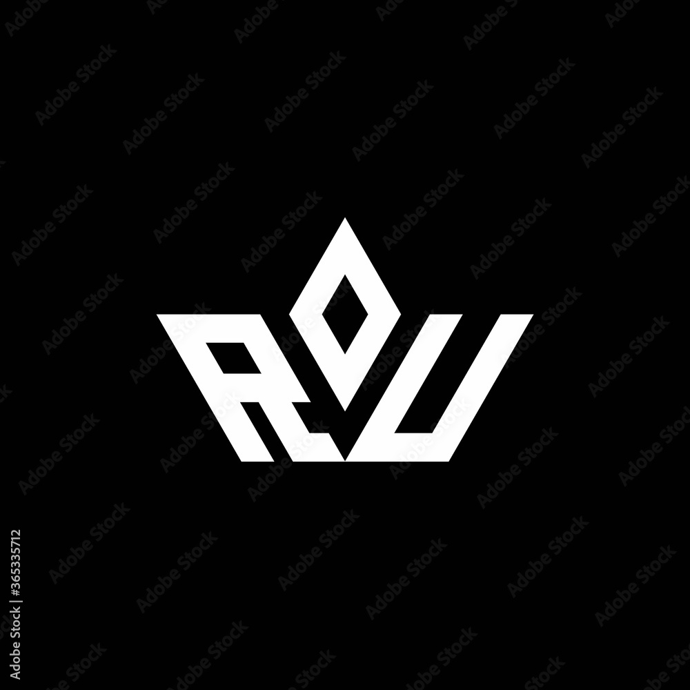 RU monogram logo with crown shape luxury style Stock Vector | Adobe Stock