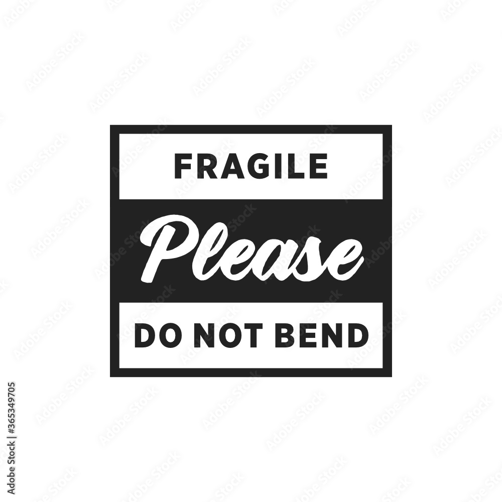 Handle With Care. Do Not Bend. Fragile Sticker. Don't Bend Label ...