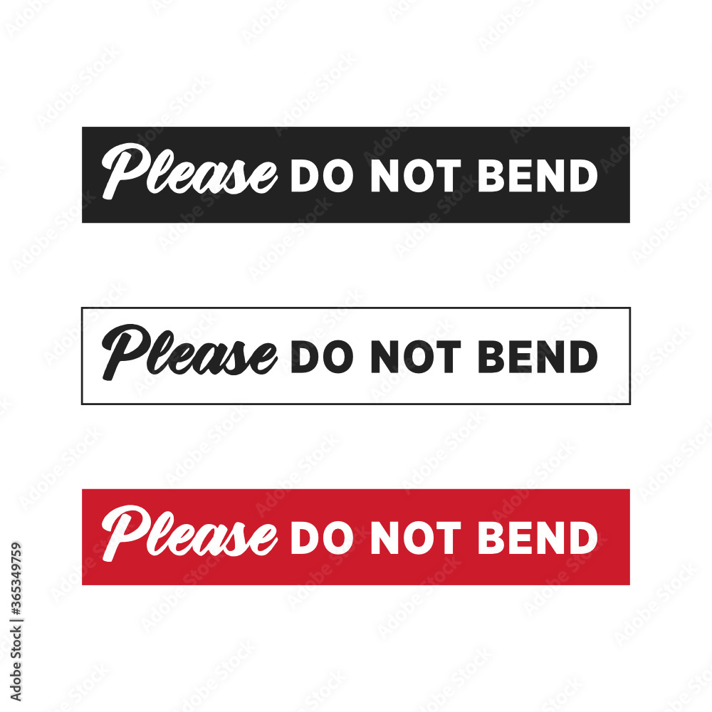 Handle With Care. Do Not Bend. Fragile Sticker. Don't Bend Label ...