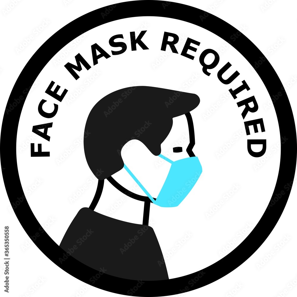 Face mask required badge, Vector Illustration. Stock Vector | Adobe Stock