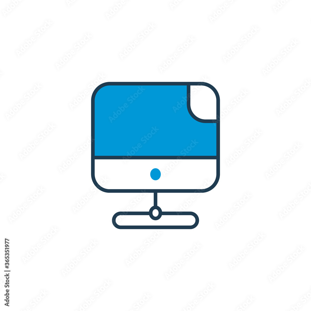 stock vector computer flat color style isolated for app logo design ...