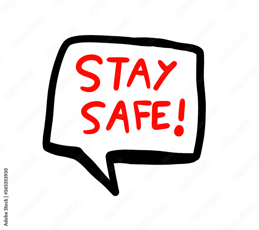 Cartoon Stylized Stay Safe Chat Icon Stock Illustration | Adobe Stock