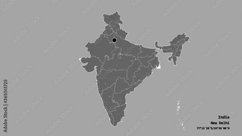 Stockvideon Jammu and Kashmir, state of India, with its capital ...
