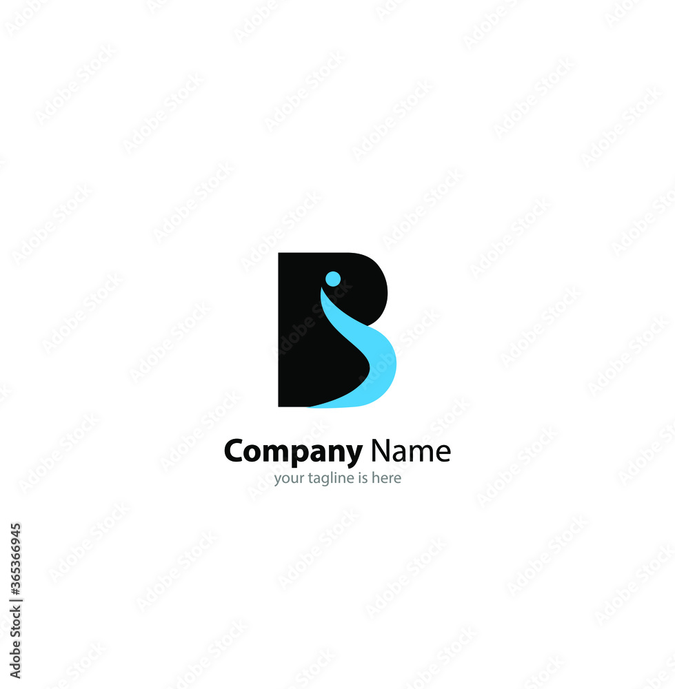 the simple modern logo of letter b with white background Stock Vector ...