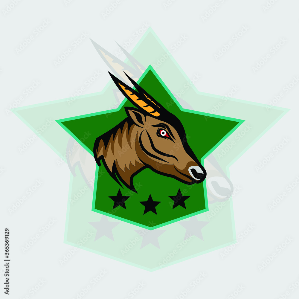 Anoa logo esport, good for icon or symbol Stock Vector | Adobe Stock