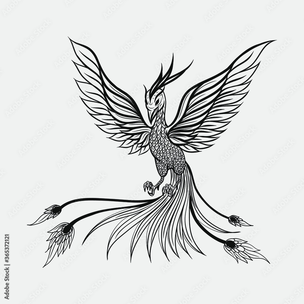 phoenix logo, phoenix tattoo design vector illustration Stock Vector ...