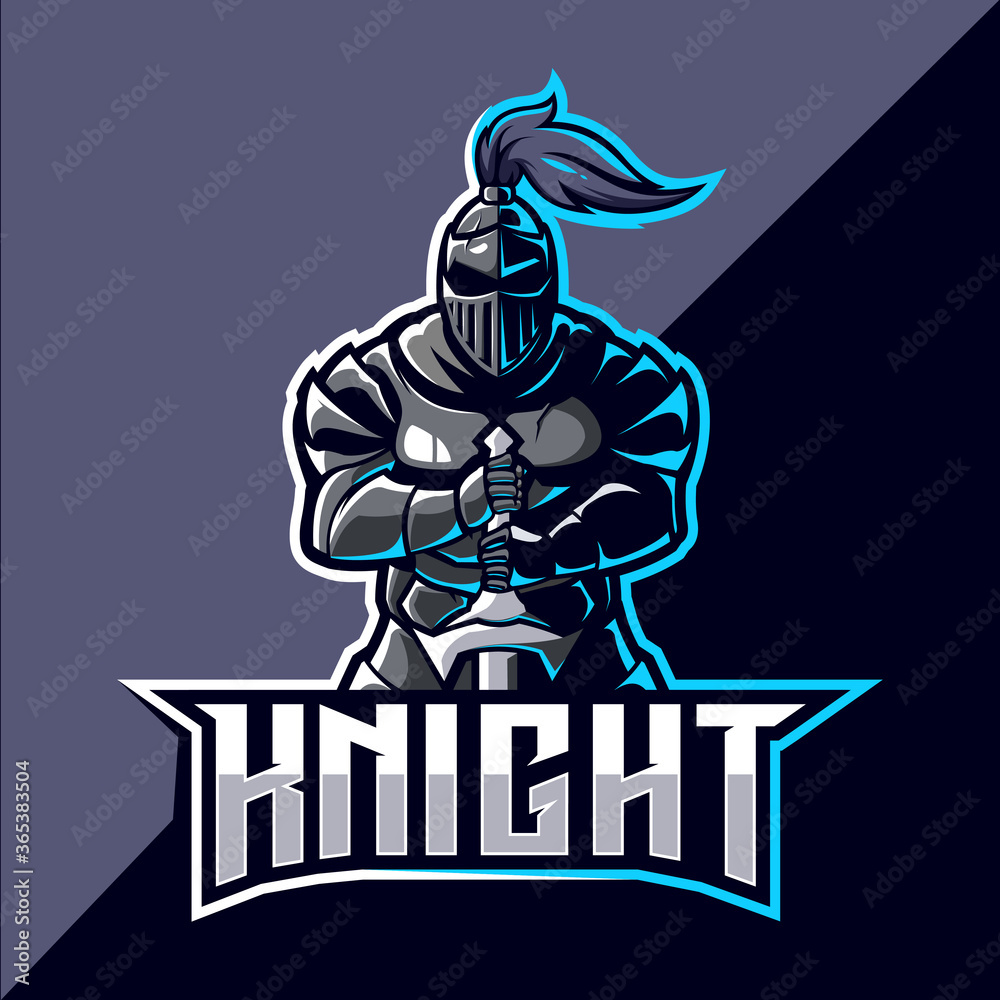 Knight mascot esport logo design vector Stock Vector | Adobe Stock