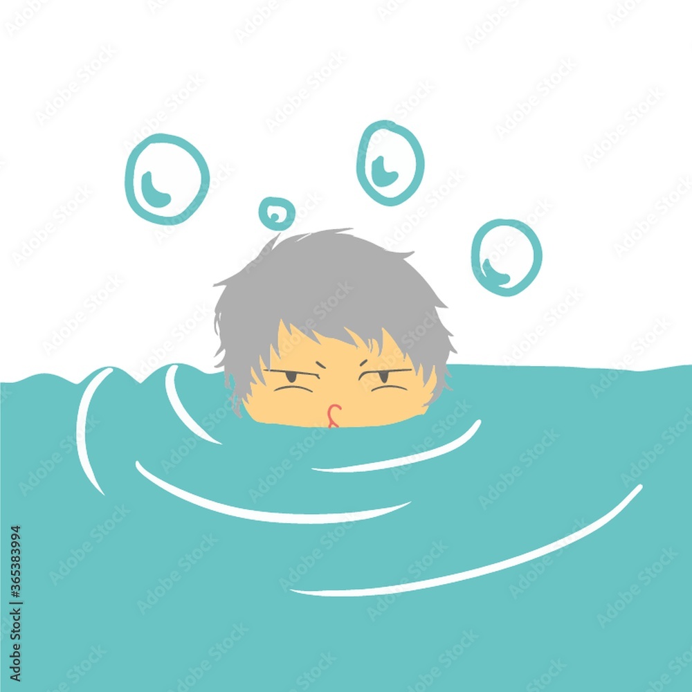boy drowning Stock Vector | Adobe Stock
