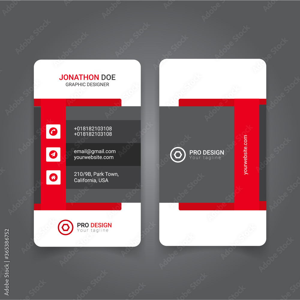 Vertical business visiting card, visiting card templates design Stock ...