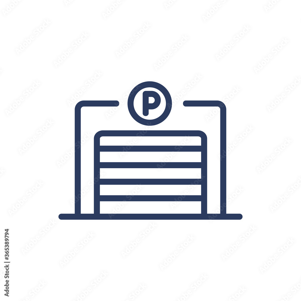 Parking garage gate thin line icon. Shut gate, slot, lot isolated ... Parking garage gate thin line icon. Shut gate, slot, lot isolated ...