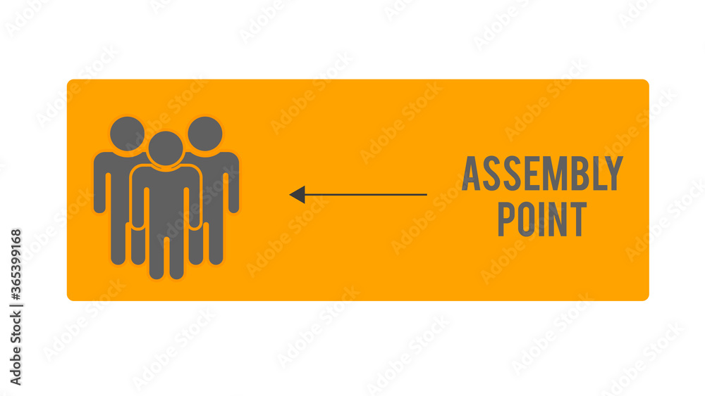 ASSEMBLY POINT, SIGN AND STICKER Stock Illustration | Adobe Stock
