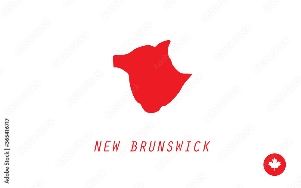 New Brunswick map Canada province vector illustration Stock Vector ...