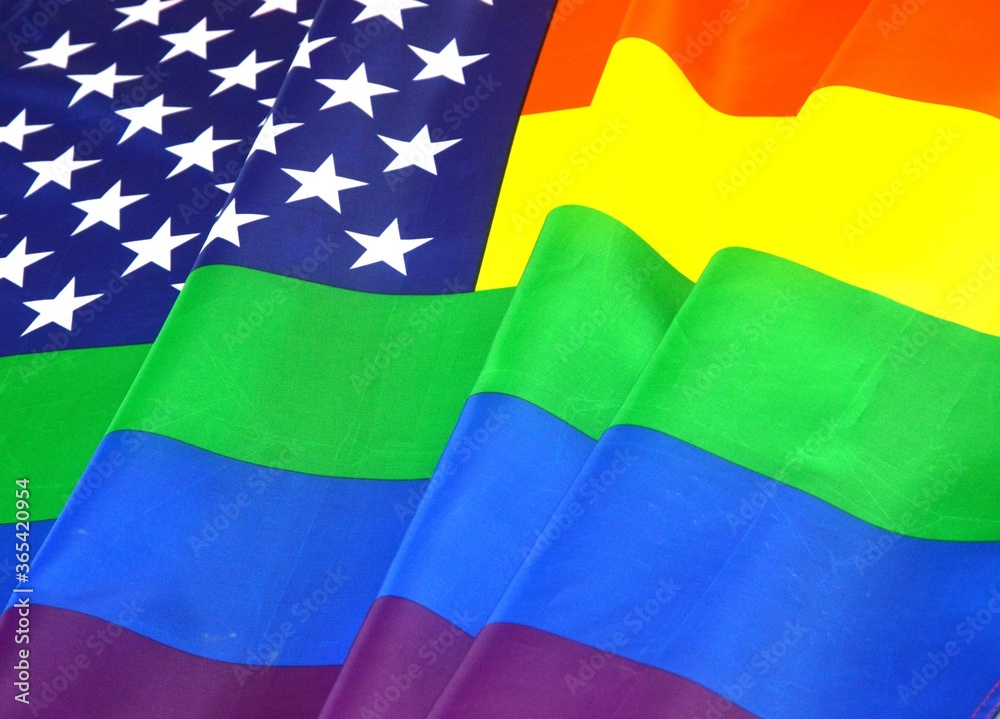 LGBT USA flag. Rainbow flag. Symbol of pride and tolerance Stock Photo ...