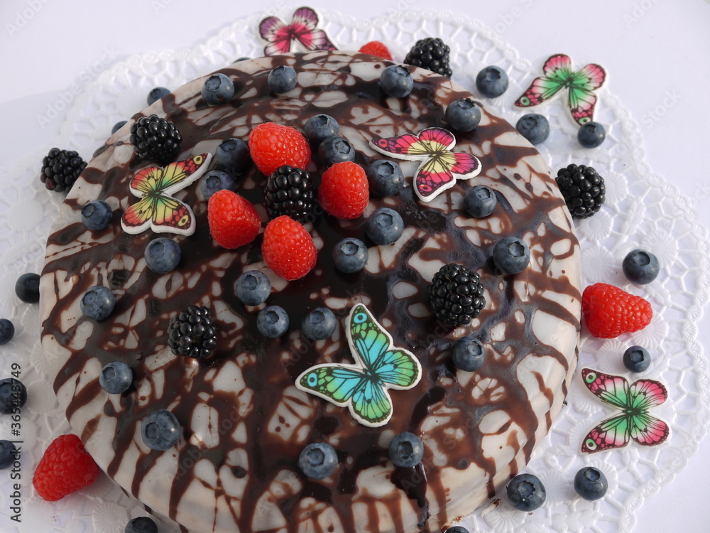 Schmetterling-Torte Stock Photo | Adobe Stock